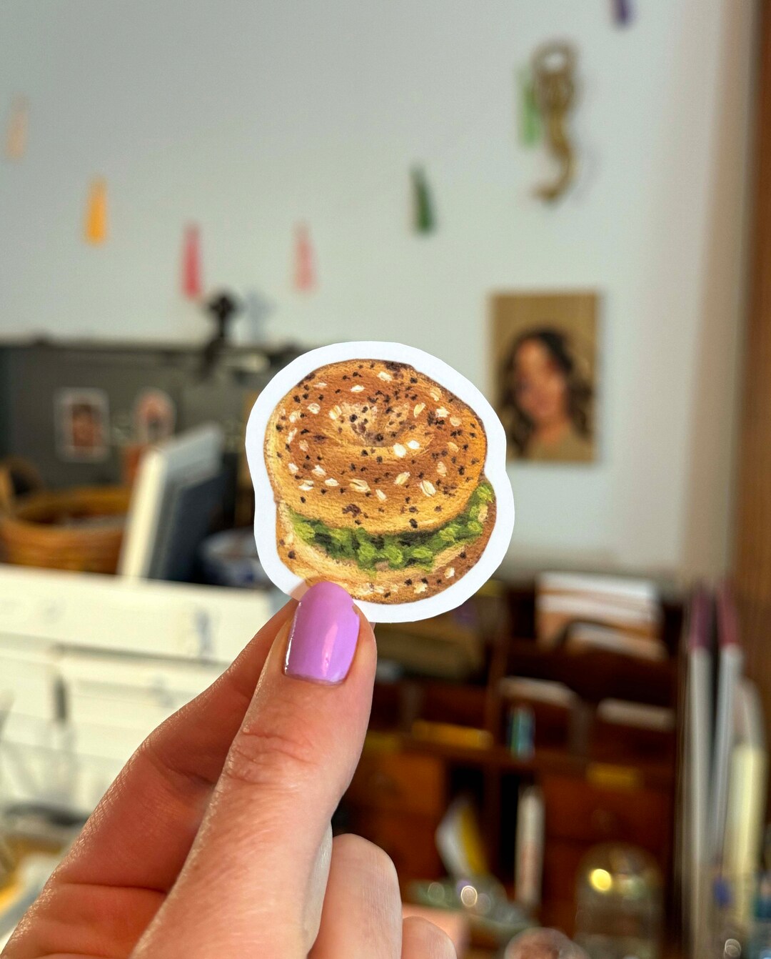 Everything Bagel Sticker, Bagel Sticker, Food Sticker, Unique Gift ...