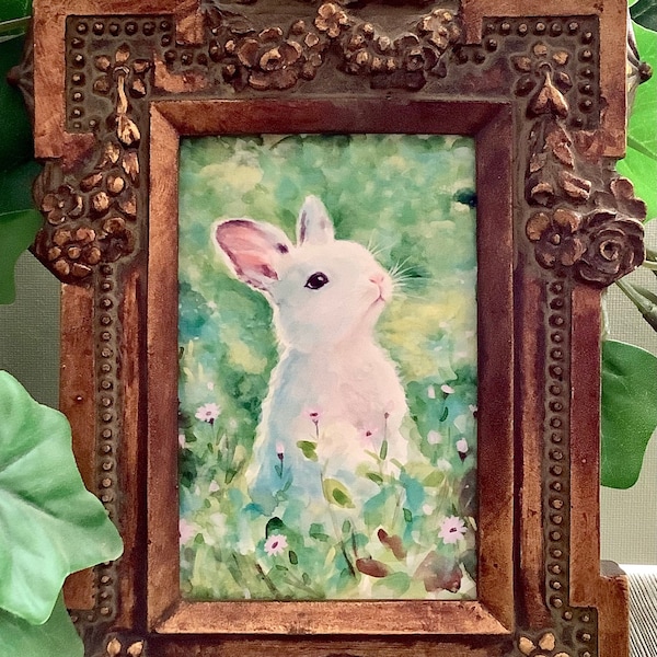 Bunny Watercolor Print - Etsy