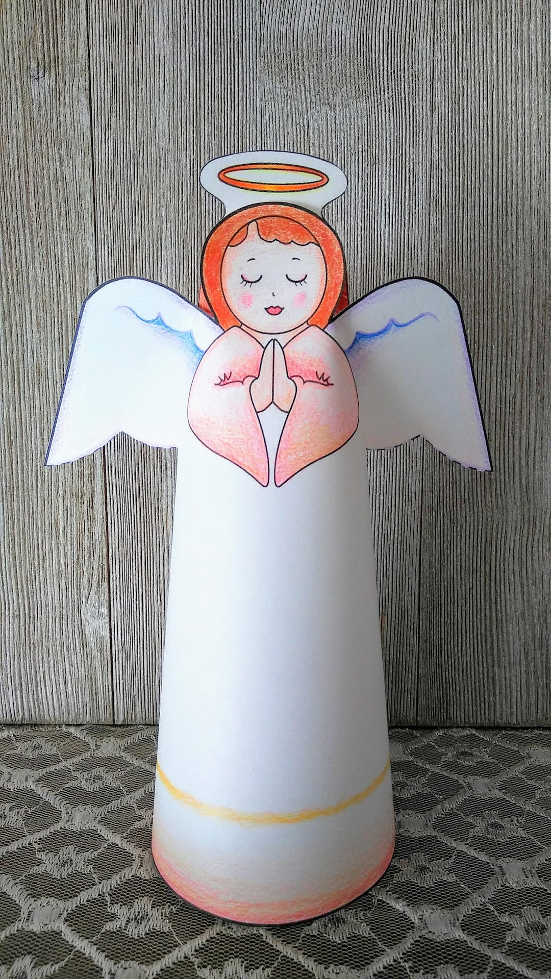 Paper Angel Printable Coloring Craft Children PDF Party Favors ...