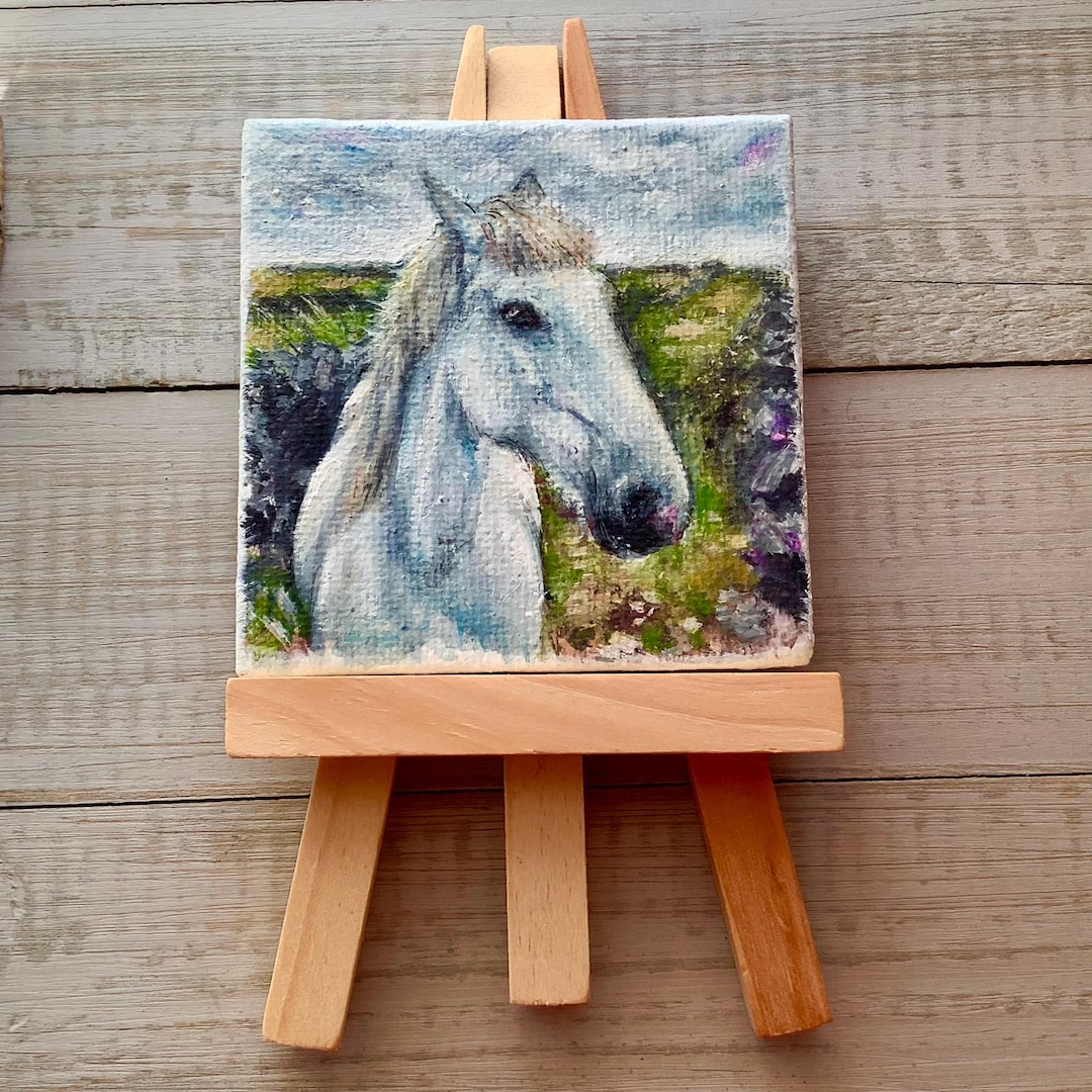 Mini Pet Portrait: Custom 2.5"x2.5" Original Painting With Easel - Etsy