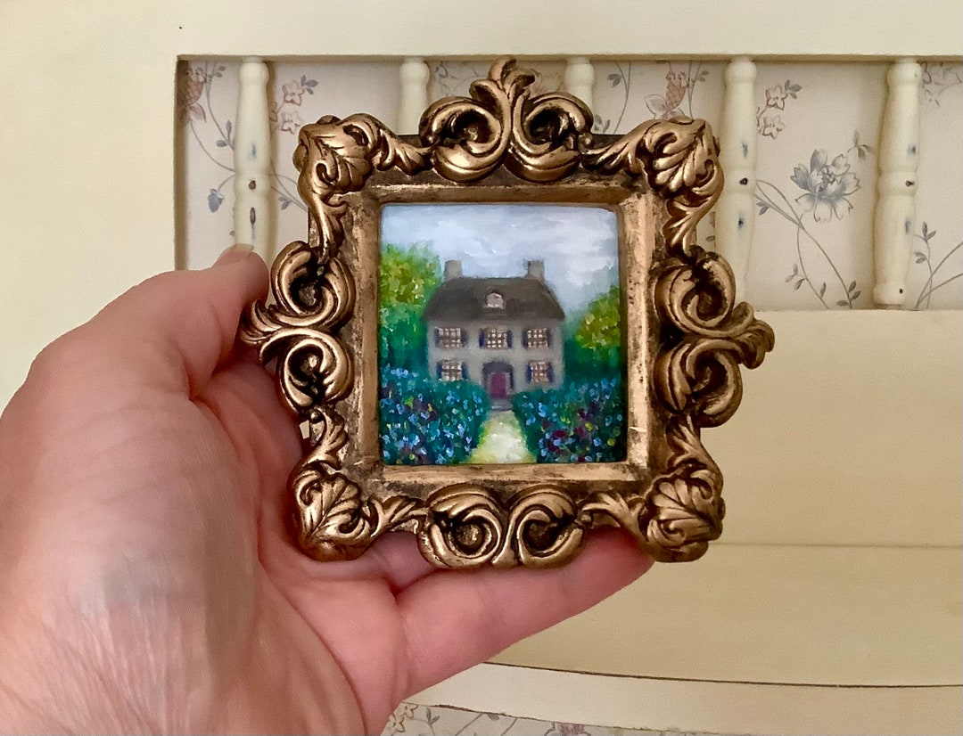 Framed Farmhouse Oil Painting: Back Signed Original Vintage Style Art ...