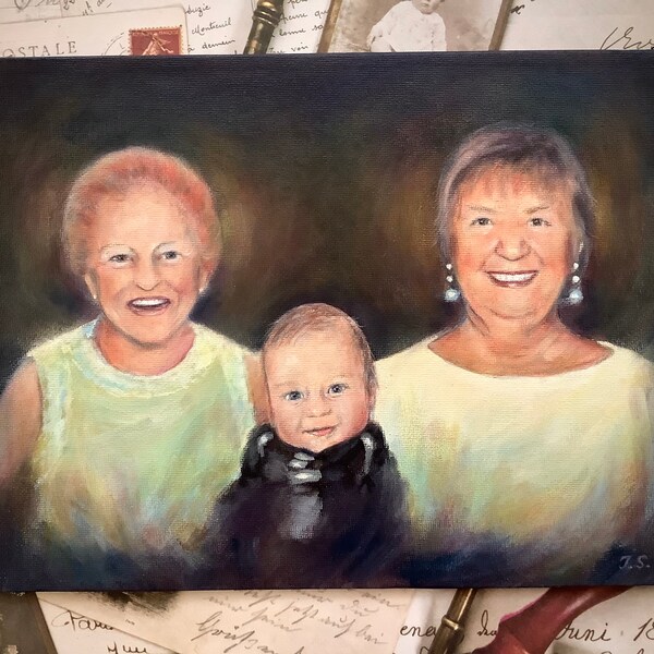 Grandmother With Grandchildren Painting - Etsy