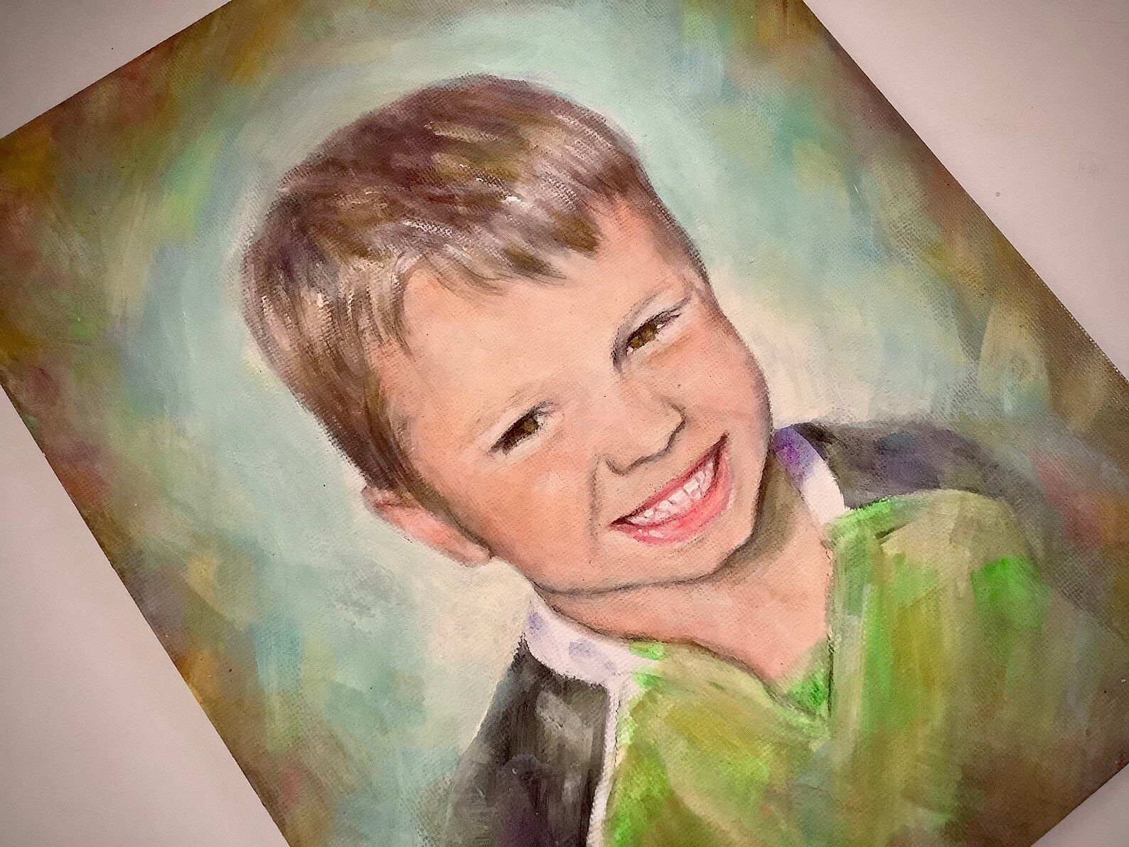Photo to Portrait Hand Painted Portrait 8x10 Inch Canvas - Etsy