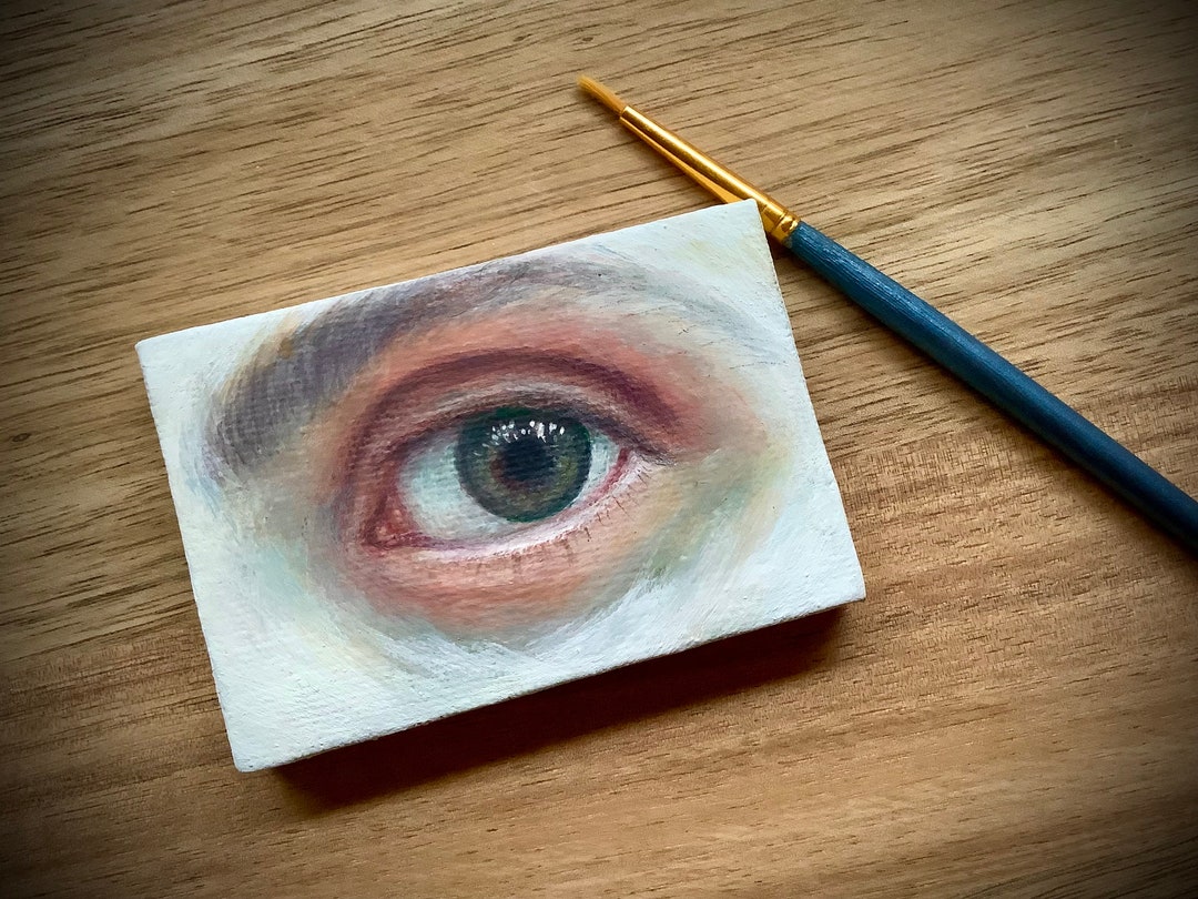 Lovers Eye Portrait Pendant: Custom Hand-painted Miniature Art - Etsy