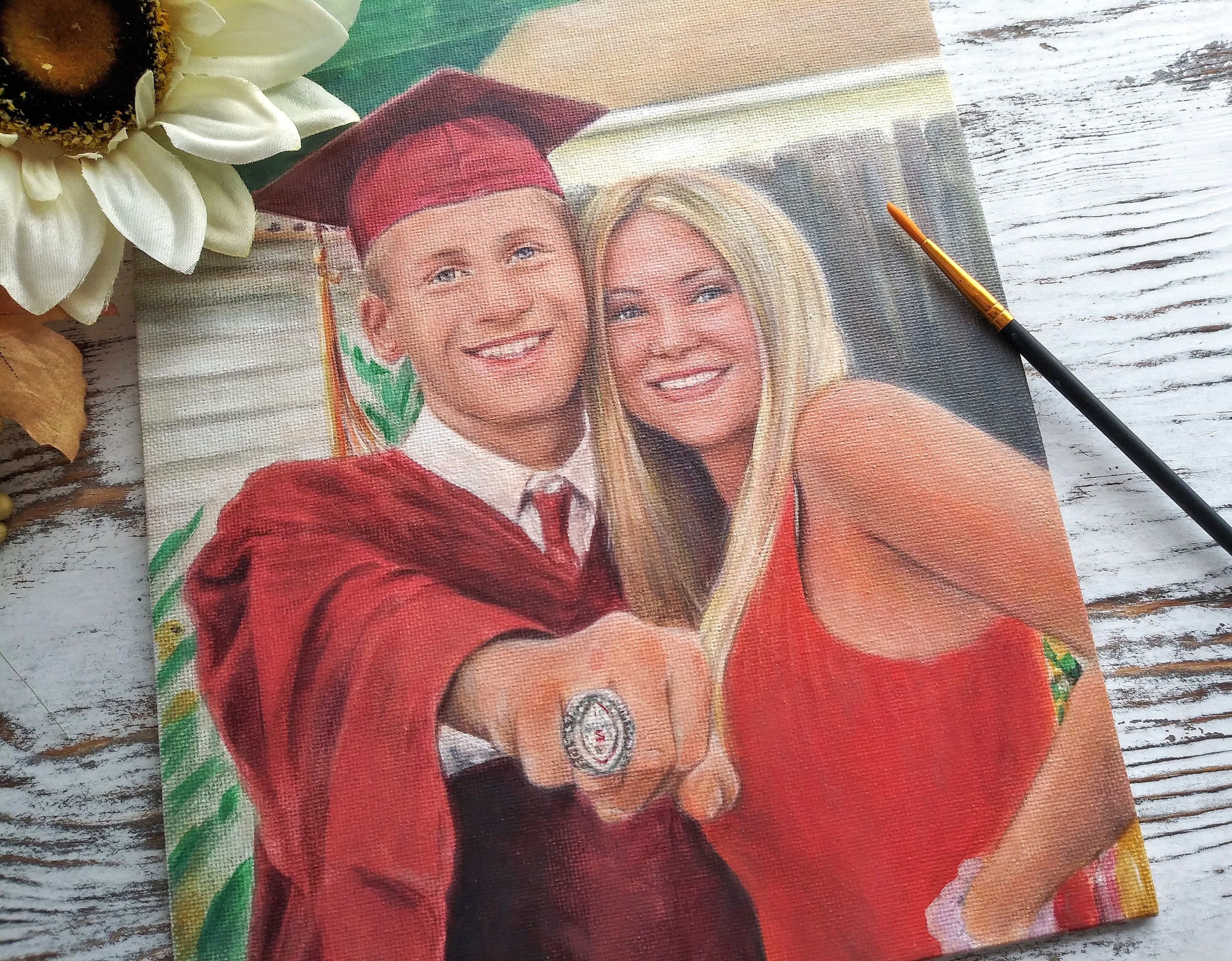 Memory Portrait Hand Painted Portrait 8x10 Inch Canvas | Etsy