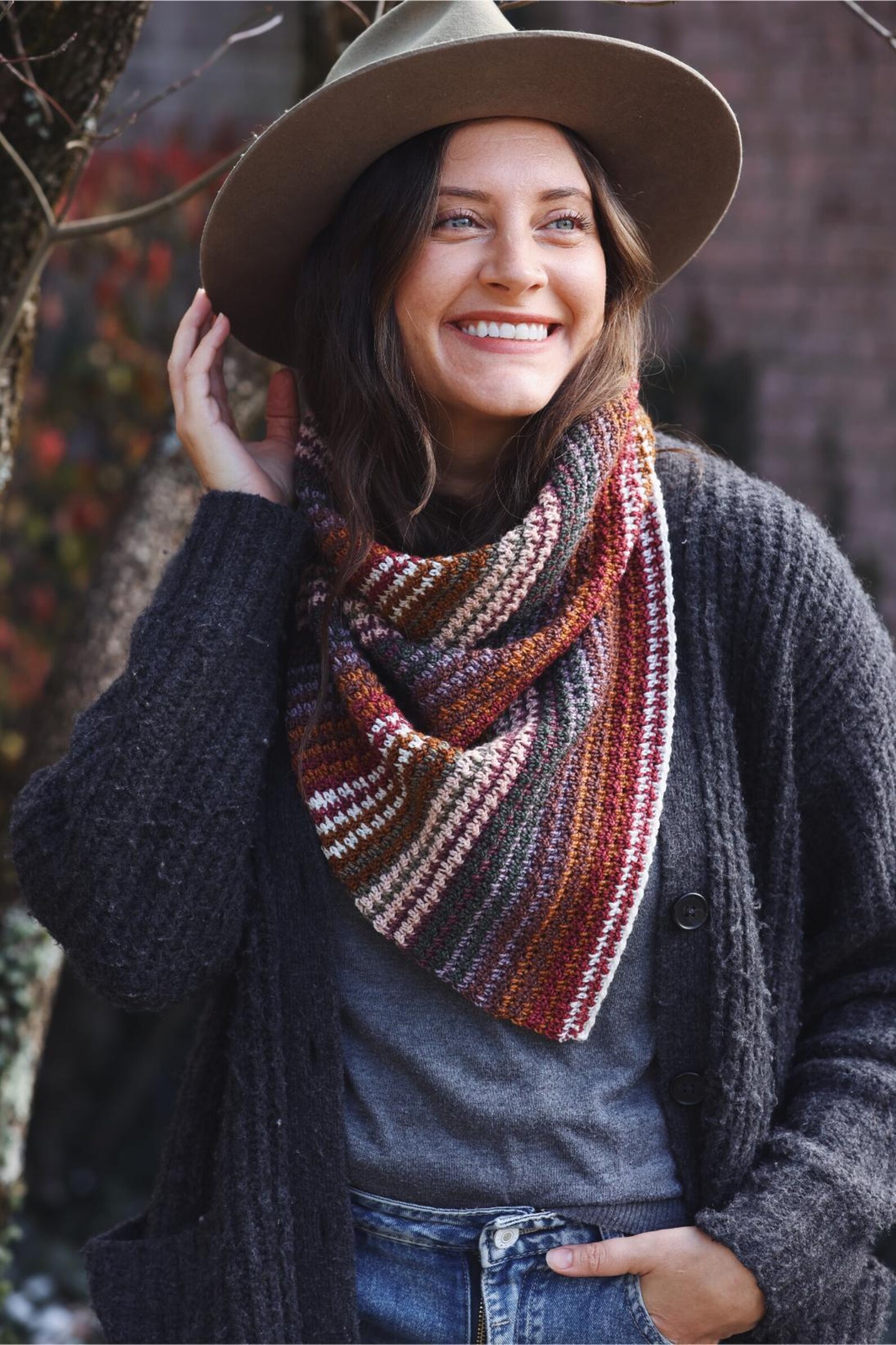 Crochet Pattern // Houndstooth Asymmetric Cowboy Kerchief Cowl Neck ...