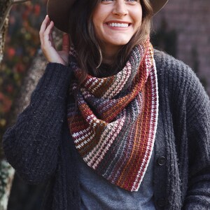 Crochet Pattern // Houndstooth Asymmetric Cowboy Kerchief Cowl Neck ...