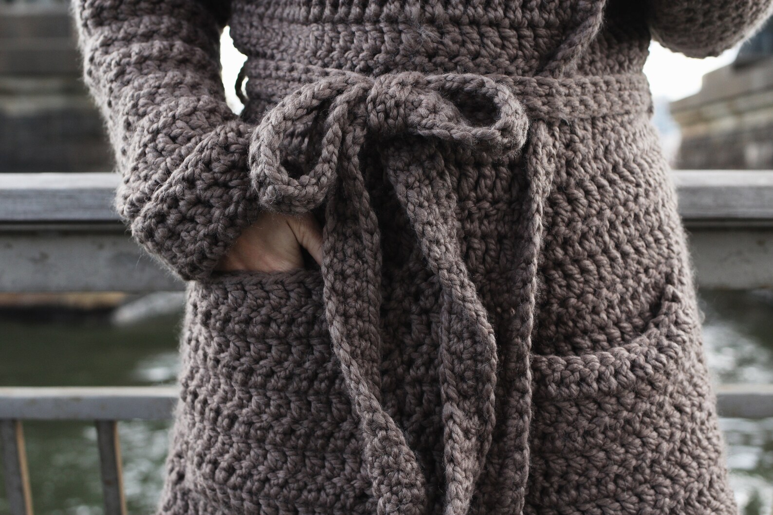 Crochet Pattern // Trench Coat Oversized Lapel Pockets Wrap - Etsy