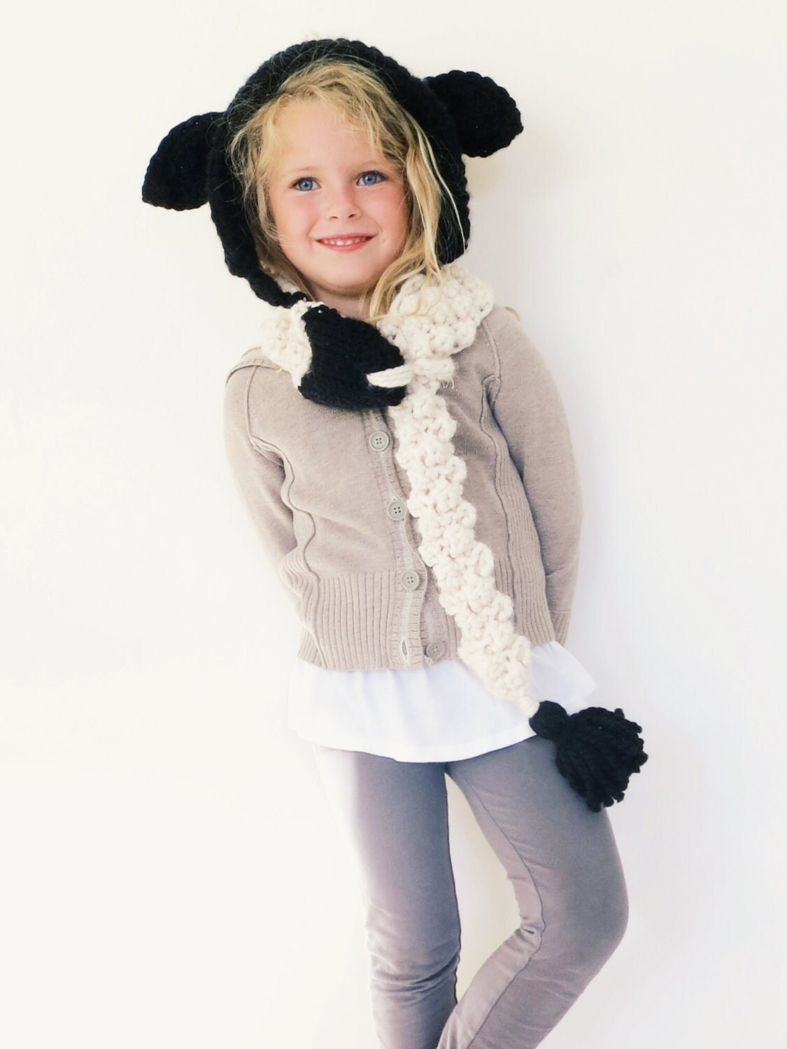 Knitting Pattern // Lamb Sheep Hat Hood Cowl Scarf Knit - Etsy