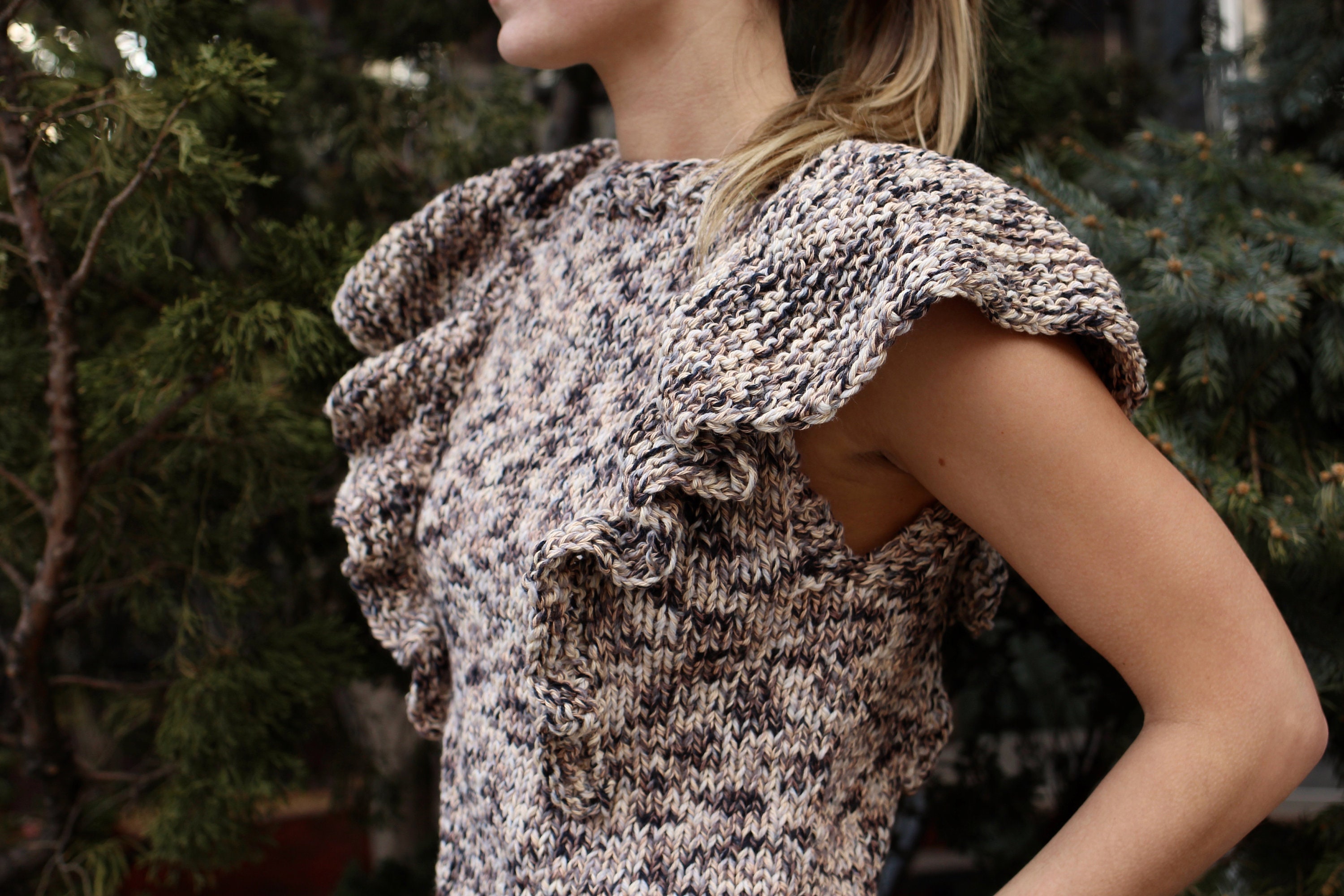 Knitting Pattern // Ruffle Flounce Tee 70s Retro Top Summer - Etsy