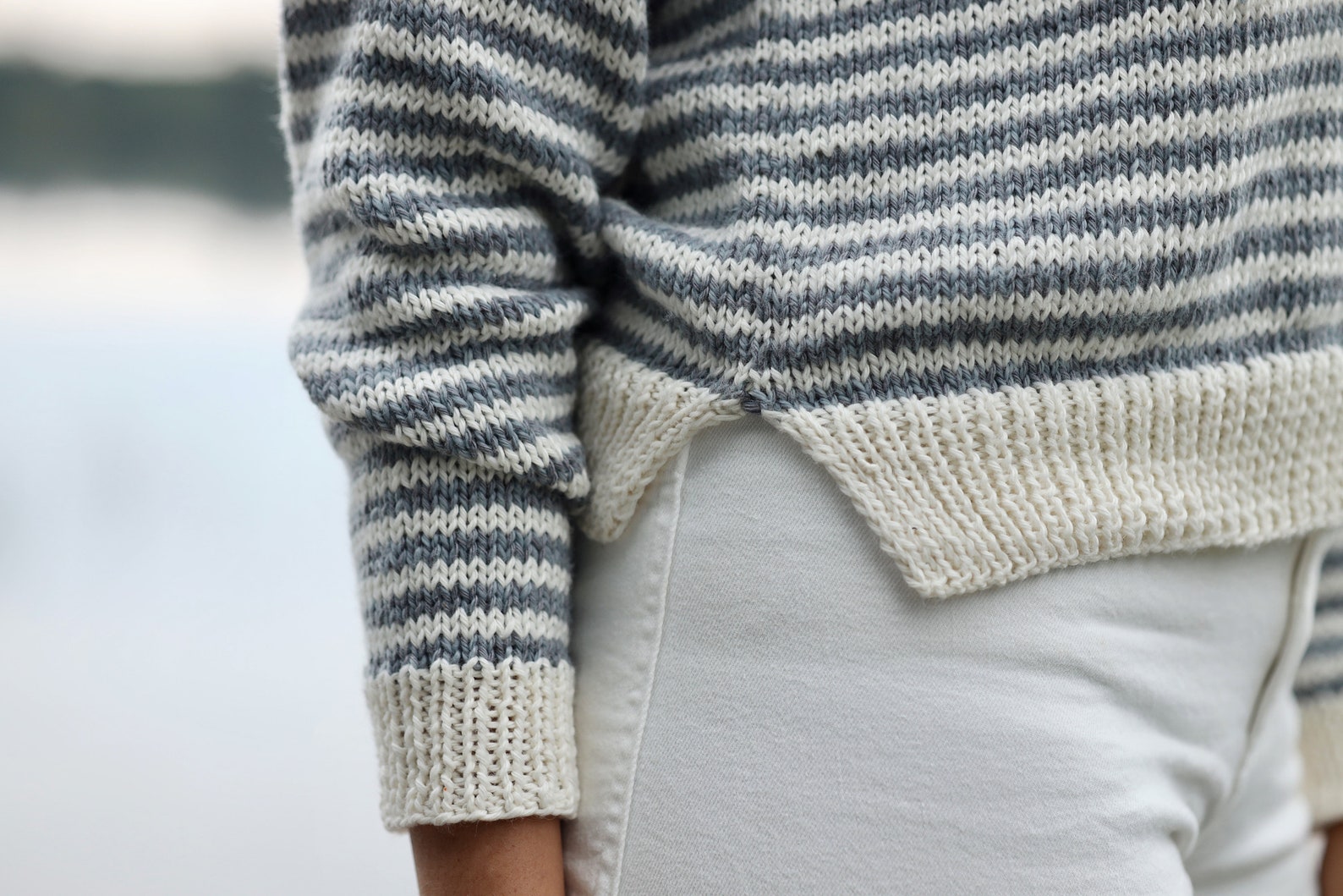 Knitting Pattern // Striped Sailor Nautical Drop Sleeve Summer Crewneck ...