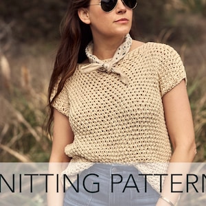 Knitting Pattern // Slouchy Summer Oversized Knit Tee Open Net Mesh ...