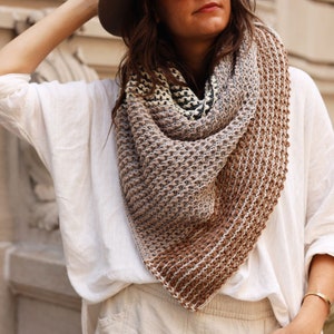 Knitting Pattern // Two Way Fade Shawl Scarf Textured Faded Ombre ...