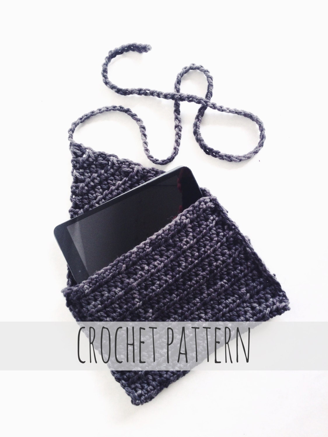 Crochet Pattern // Crochet Tablet Case Journal Cover iPad Flap Pocket ...