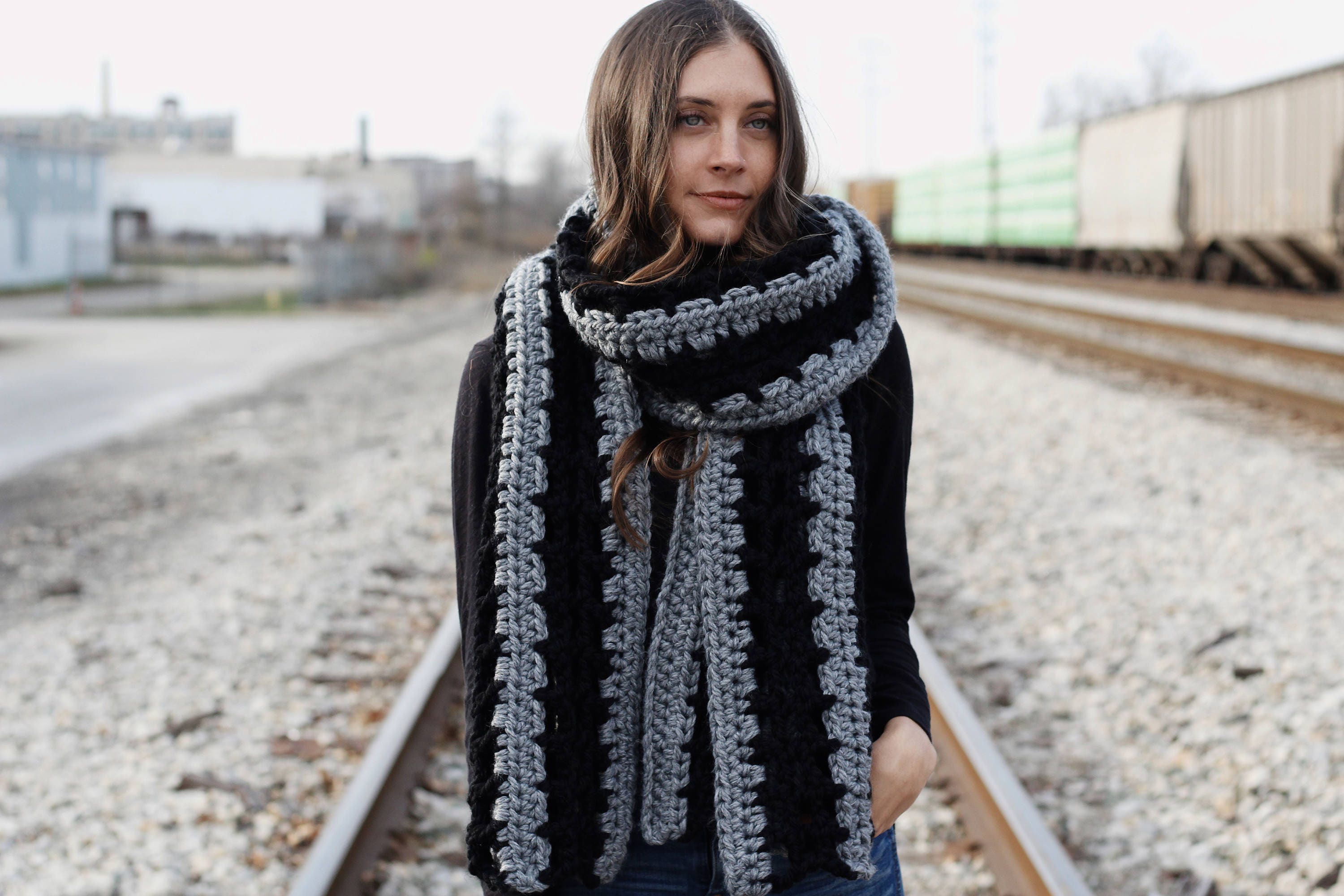 Crochet Pattern // Wide Scarf Wrap Rectangle Shawl // Oakley Super ...