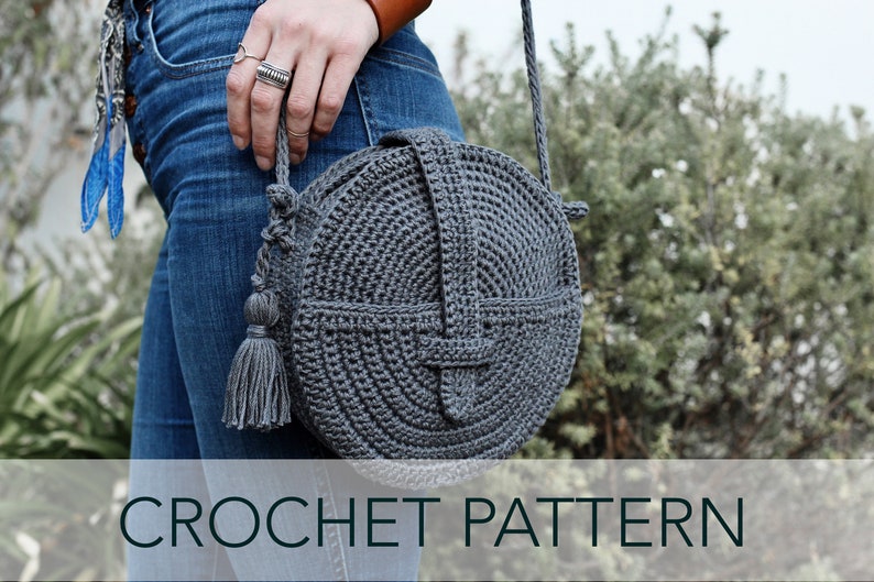 Crochet Pattern // Sturdy Circle Round Tassel Purse Bag Front - Etsy