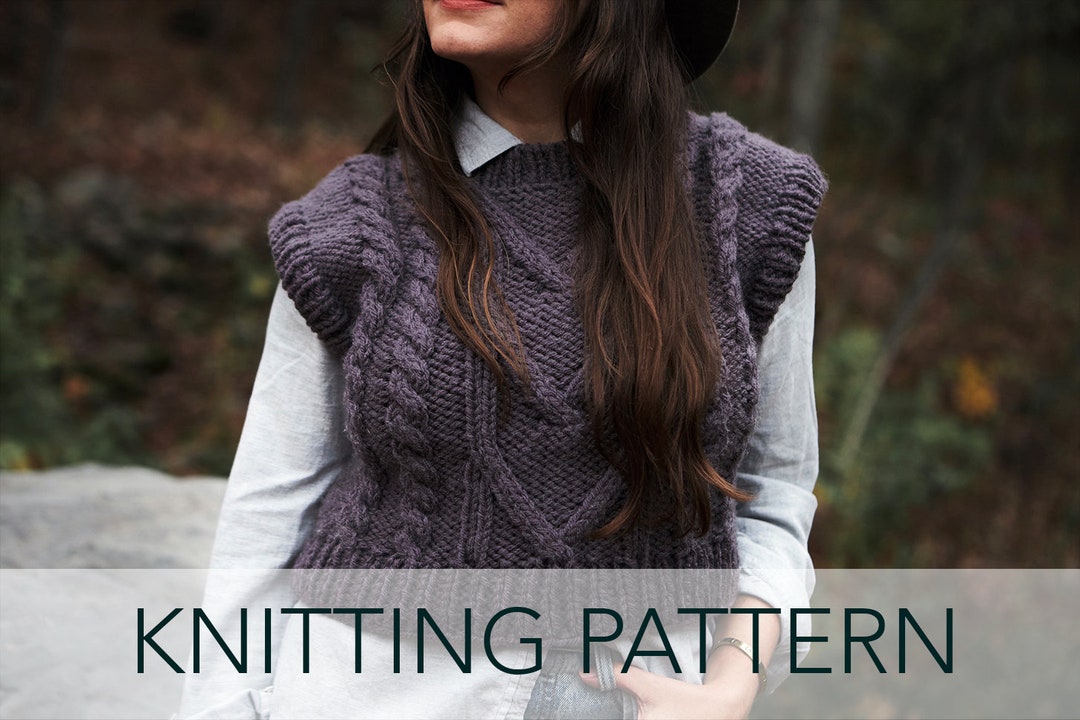Knitting Pattern // Cable Knit Cropped Vest Tee Tank Top Menswear ...