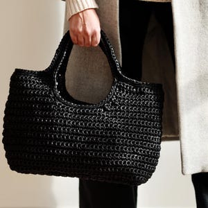 Crochet Pattern // Faux Leather Structured Basket Tote Bag // Ludlow ...