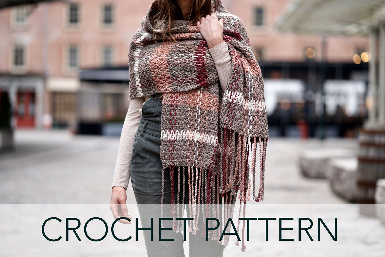 Crochet Pattern // Plaid Tartan Woven Crocheted Twisted Rope Fringe ...