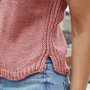 Knitting Pattern // Slinky Ribbed Tank Top Relaxed Summer Easy Knit Top ...