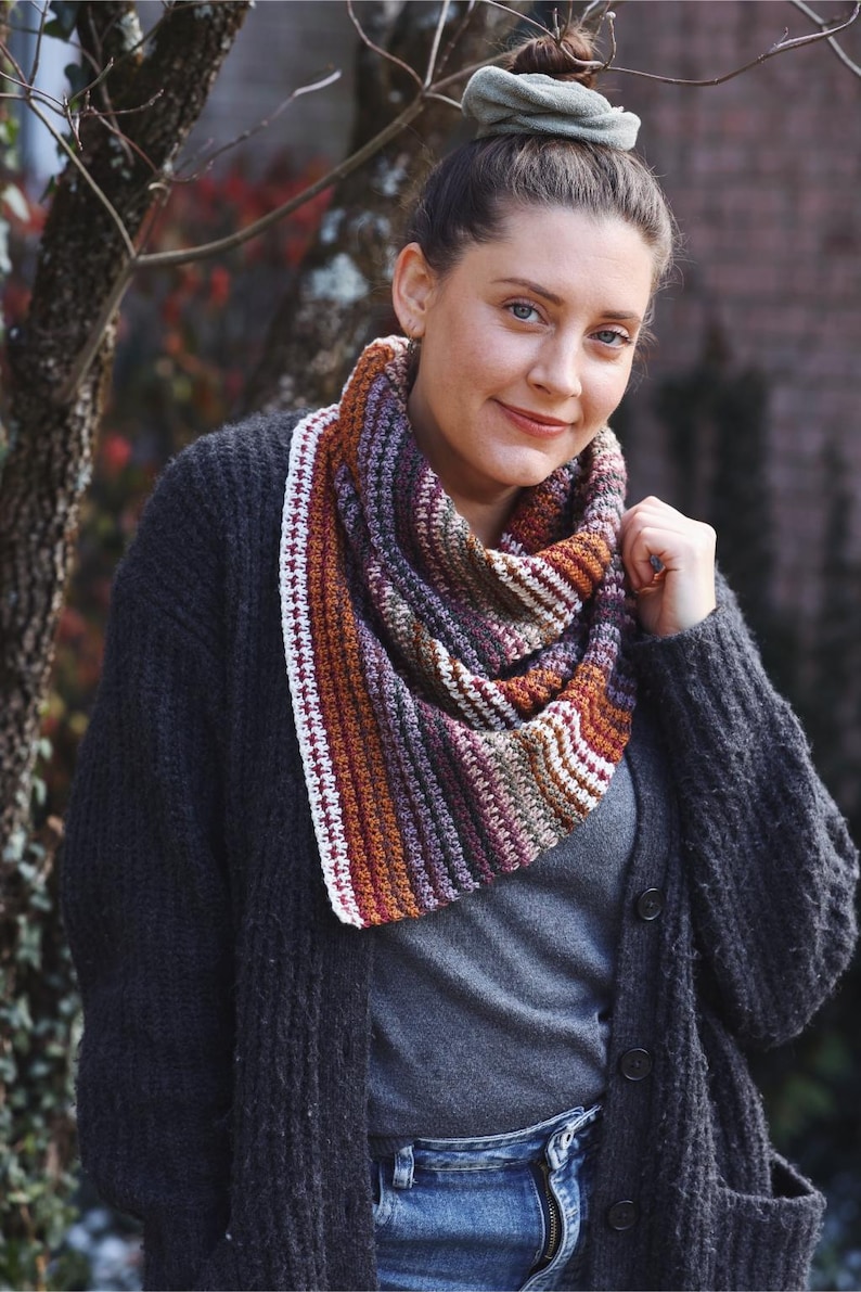 Crochet Pattern // Houndstooth Asymmetric Cowboy Kerchief Cowl Neck ...
