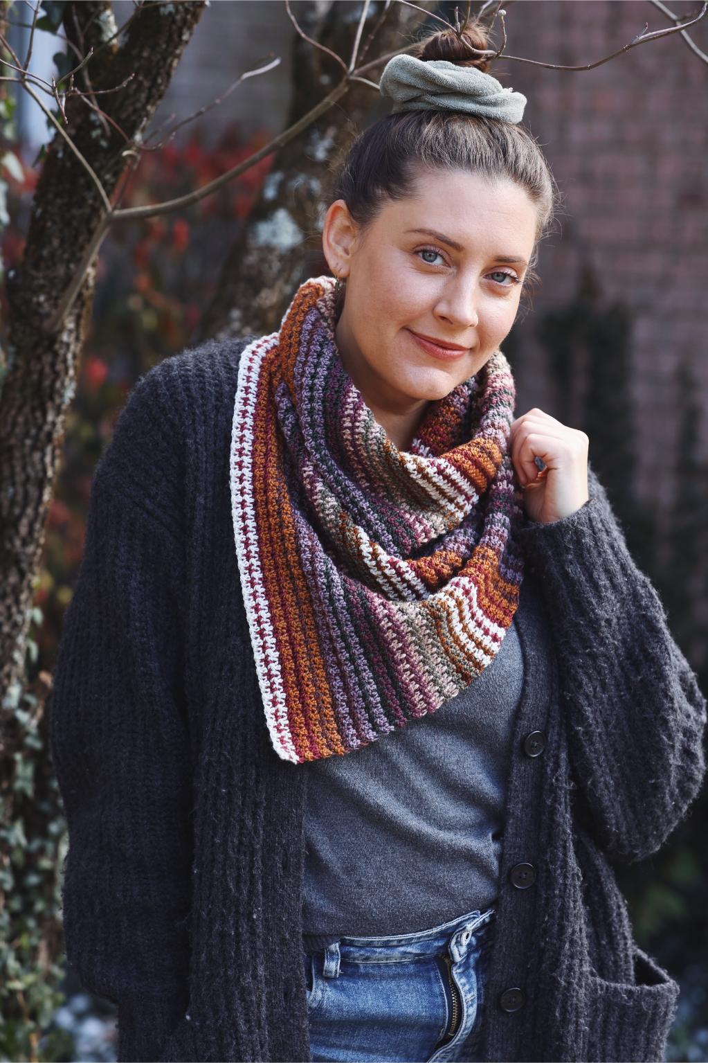 Crochet Pattern // Houndstooth Asymmetric Cowboy Kerchief Cowl Neck ...