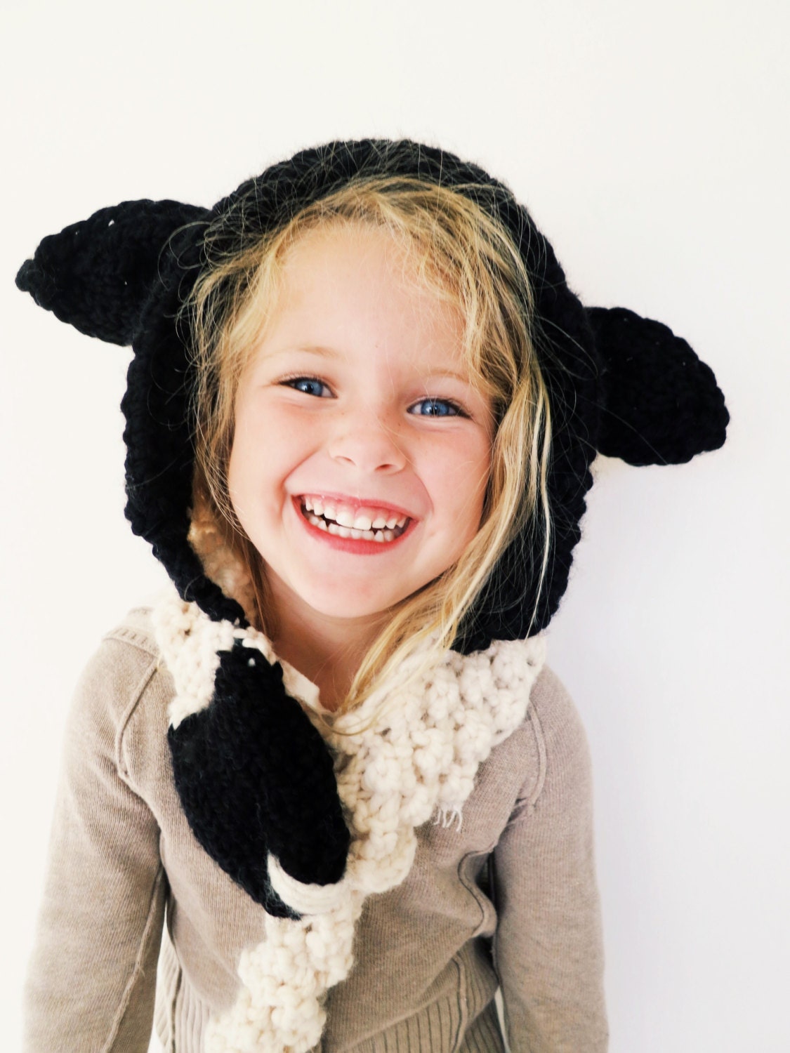 Knitting Pattern // Lamb Sheep Hat Hood Cowl Scarf Knit - Etsy