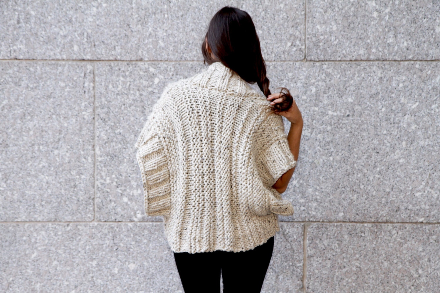 Knitting Pattern // Ribbed Chunky Cardigan Shrug Boho Topper - Etsy