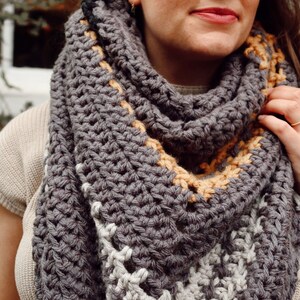 Crochet Pattern // Textured Top Down Triangle Shawl Wrap Scarf Tassels ...