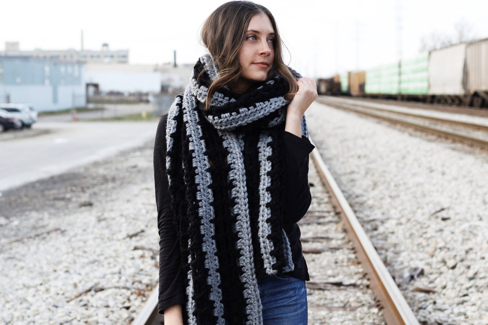 Crochet Pattern // Wide Scarf Wrap Rectangle Shawl // Oakley Super ...