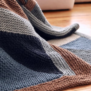 Knitting Pattern // Modular Log Cabin Knit Quilt Mid Century Modern ...