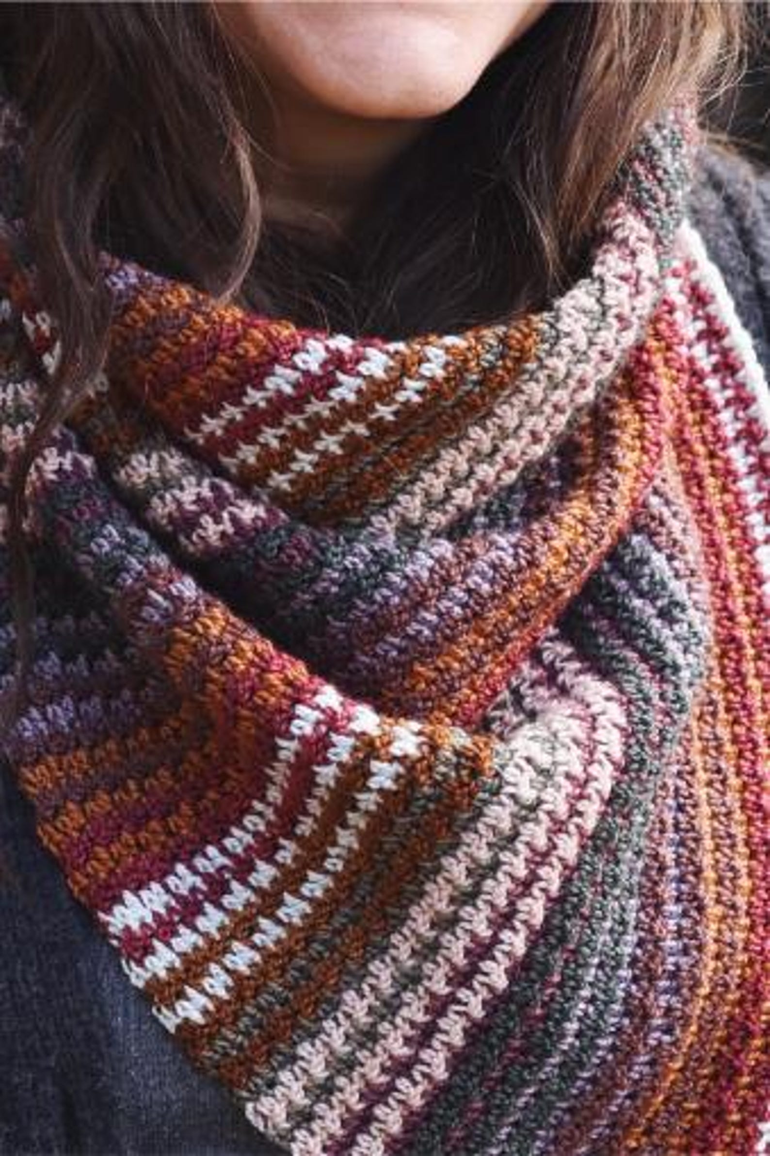 Crochet Pattern // Houndstooth Asymmetric Cowboy Kerchief Cowl Neck ...