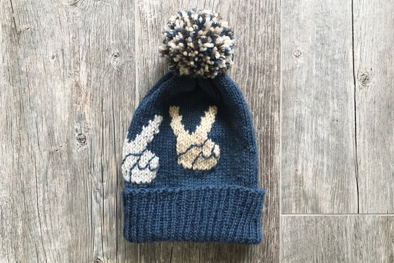 Knitting Pattern // Peace Sign Hands Beanie Toque Hat // Peace Hat ...