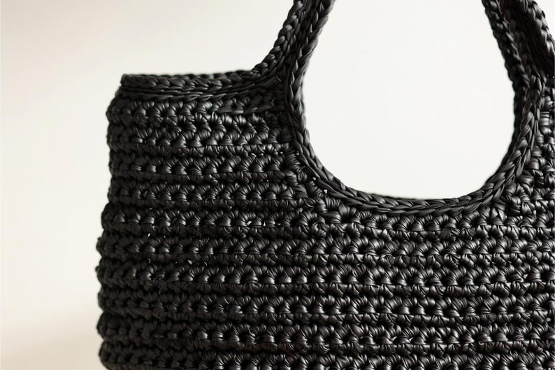 Crochet Pattern // Faux Leather Structured Basket Tote Bag // Ludlow ...