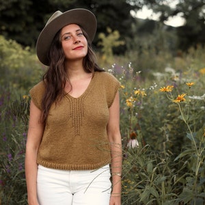 Knitting Pattern // Slinky Ribbed Tank Top Relaxed Summer Easy Knit Top ...