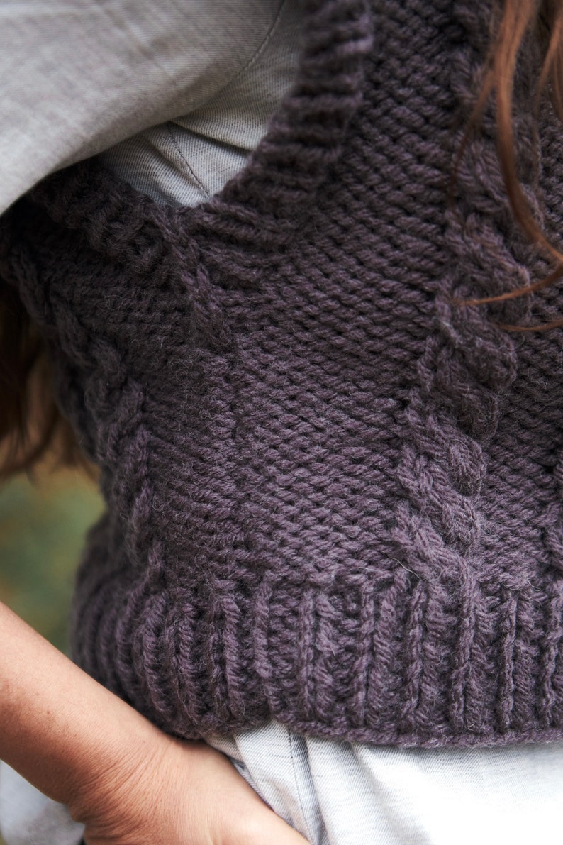 Knitting Pattern // Cable Knit Cropped Vest Tee Tank Top Menswear ...