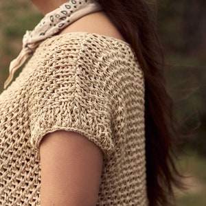 Knitting Pattern // Slouchy Summer Oversized Knit Tee Open Net Mesh ...