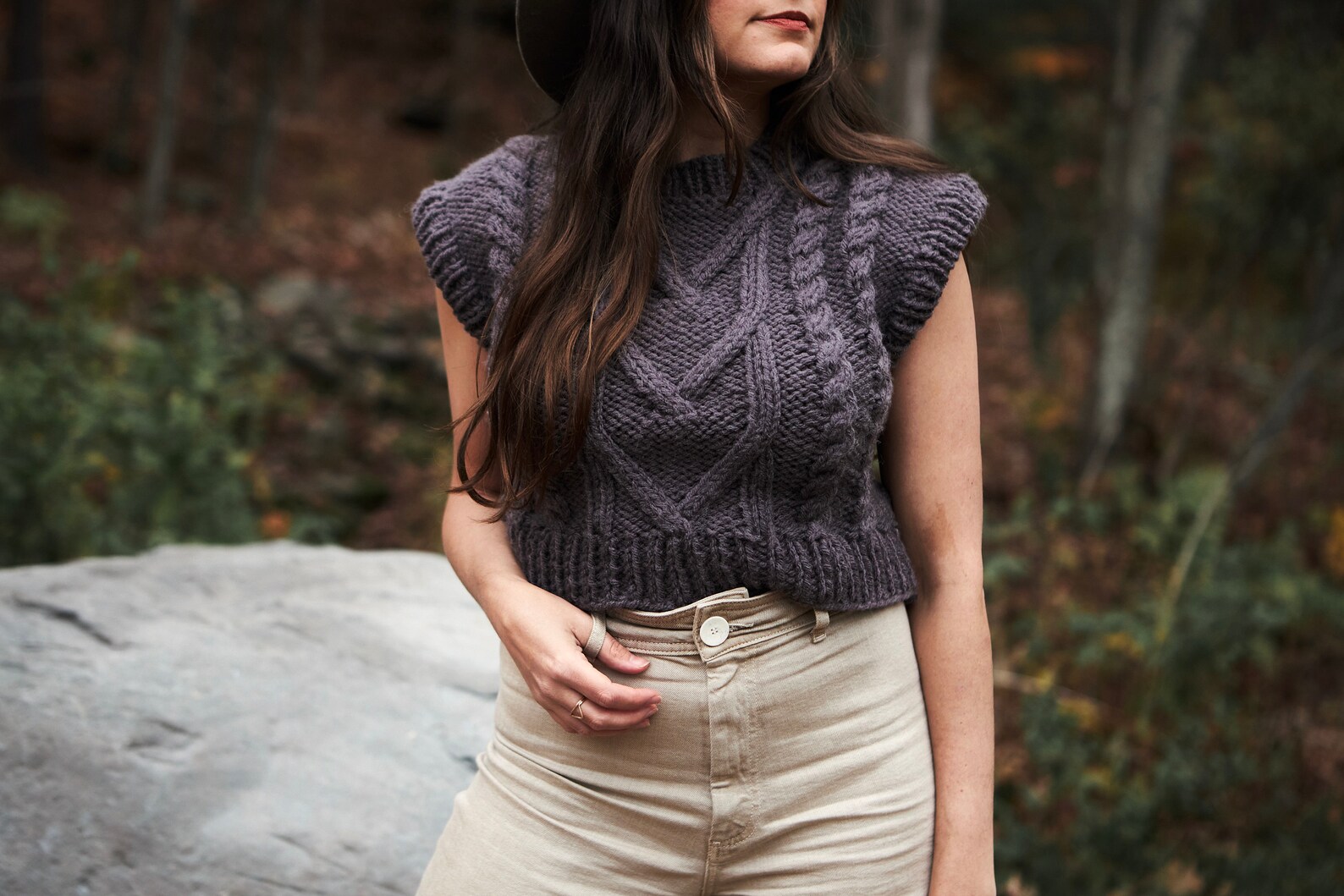 Knitting Pattern // Cable Knit Cropped Vest Tee Tank Top Menswear ...