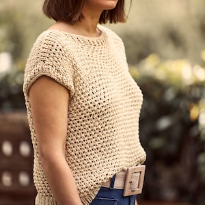 Knitting Pattern // Slouchy Summer Oversized Knit Tee Open Net Mesh ...