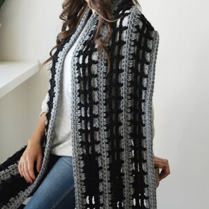 Crochet Pattern // Wide Scarf Wrap Rectangle Shawl // Oakley Super ...