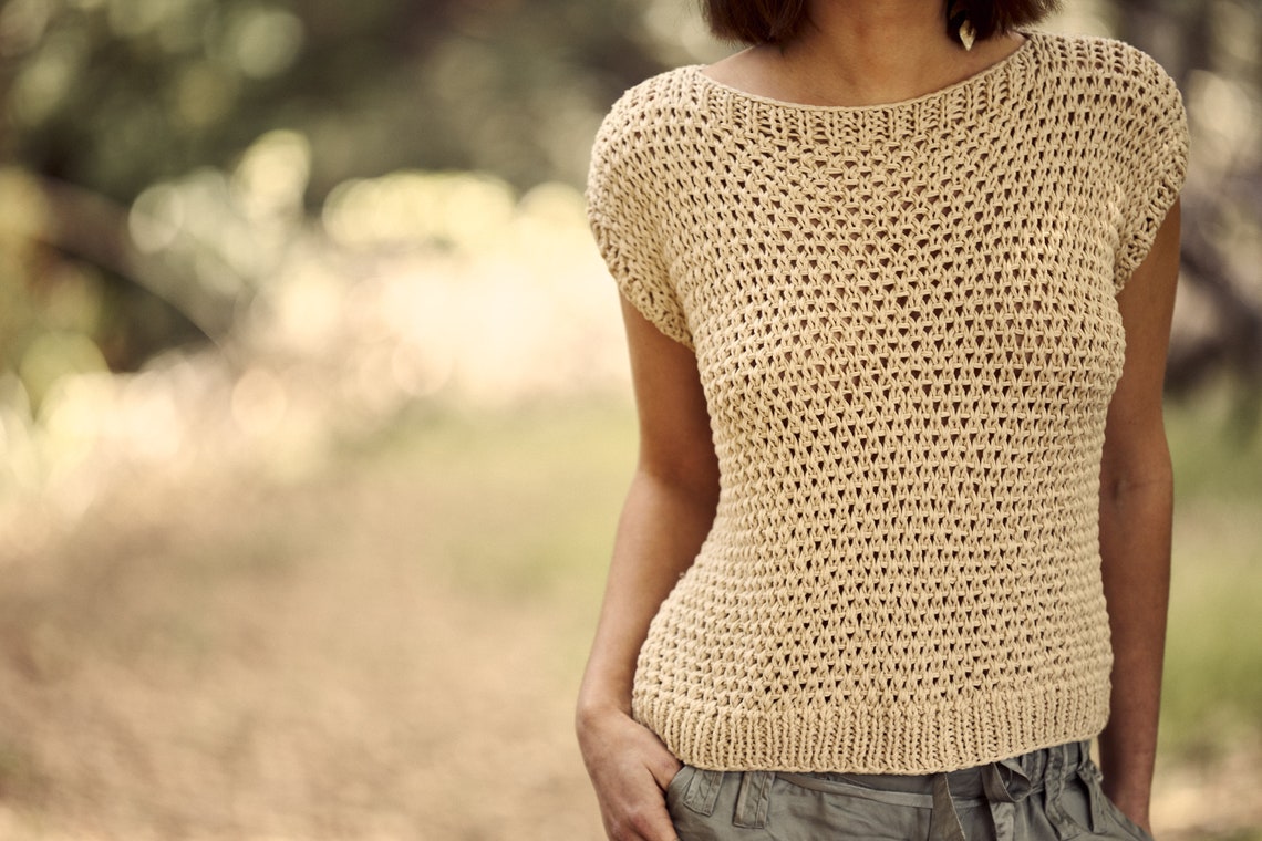 Knitting Pattern // Slouchy Summer Oversized Knit Tee Open Net Mesh ...