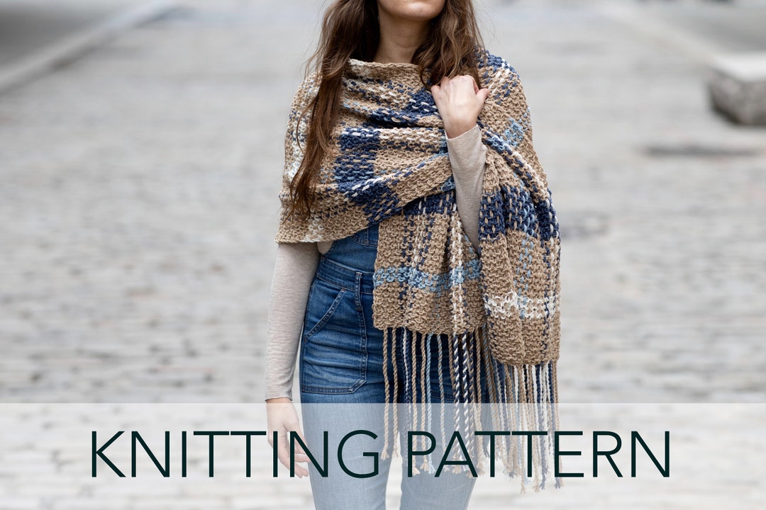 Knitting Pattern // Plaid Tartan Woven Knitted Twisted Rope Fringe ...