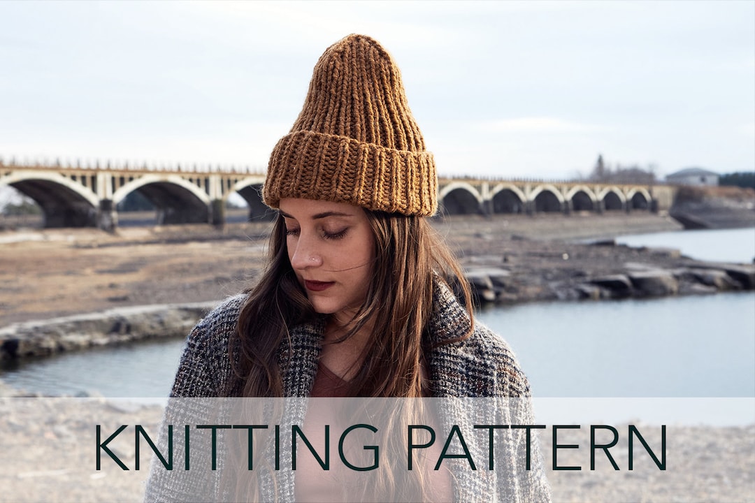 Knitting Pattern // Chunky Ribbed Fisherman's Beanie Toque Bulky Knit ...