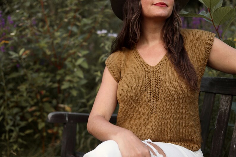 Knitting Pattern // Slinky Ribbed Tank Top Relaxed Summer Easy Knit Top ...