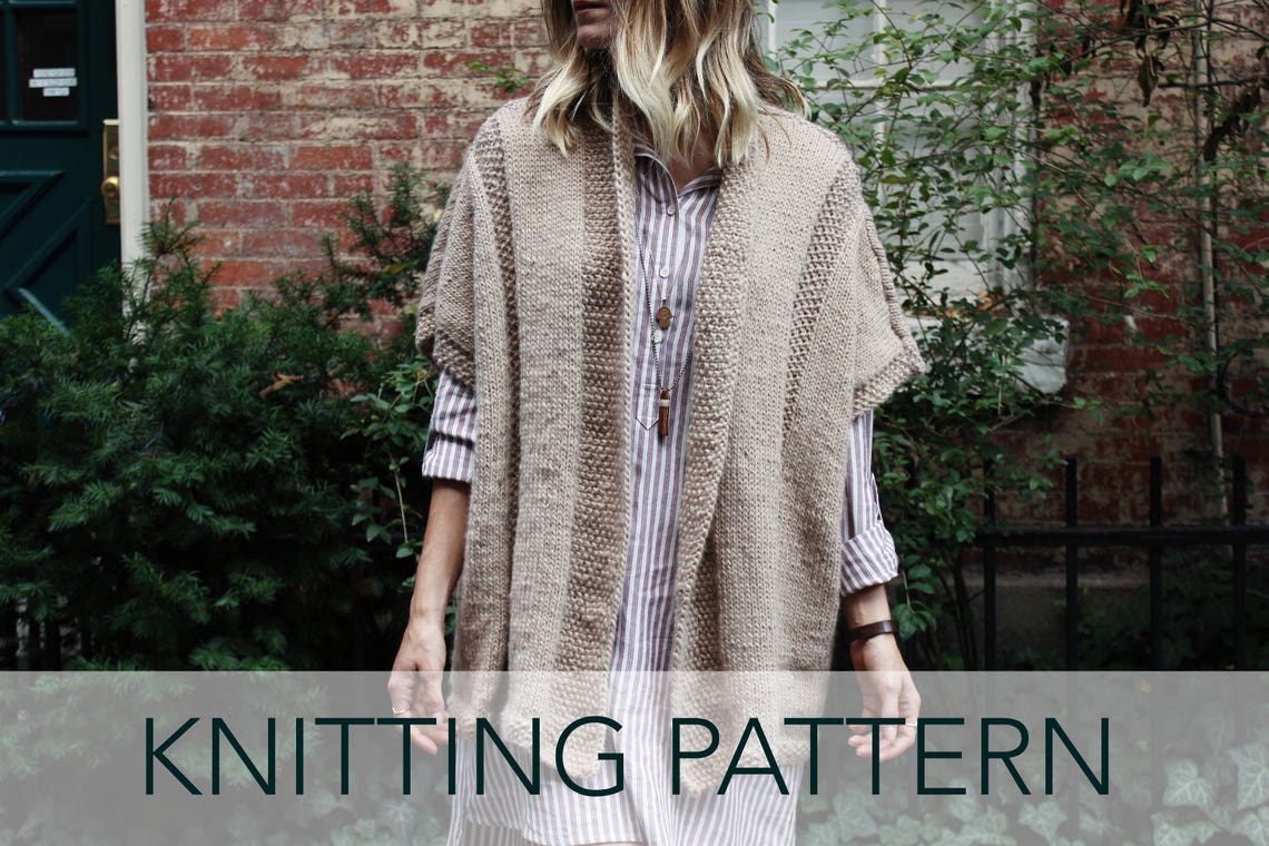 Knitting Pattern // Oversized Slouchy Easy Cardigan // One - Etsy