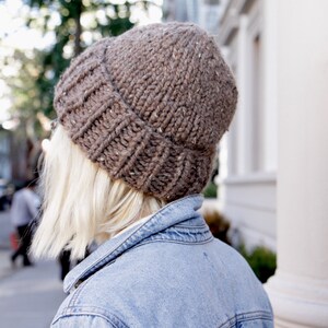 Knitting Pattern // Classic Slouchy Hat Cuffed Unisex Beanie Toque ...