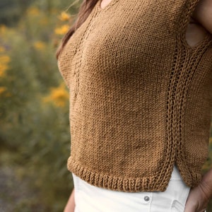 Knitting Pattern // Slinky Ribbed Tank Top Relaxed Summer Easy Knit Top ...