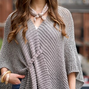 Knitting Pattern // Beginner Easy Elegant Sophisticated Poncho Ruana ...