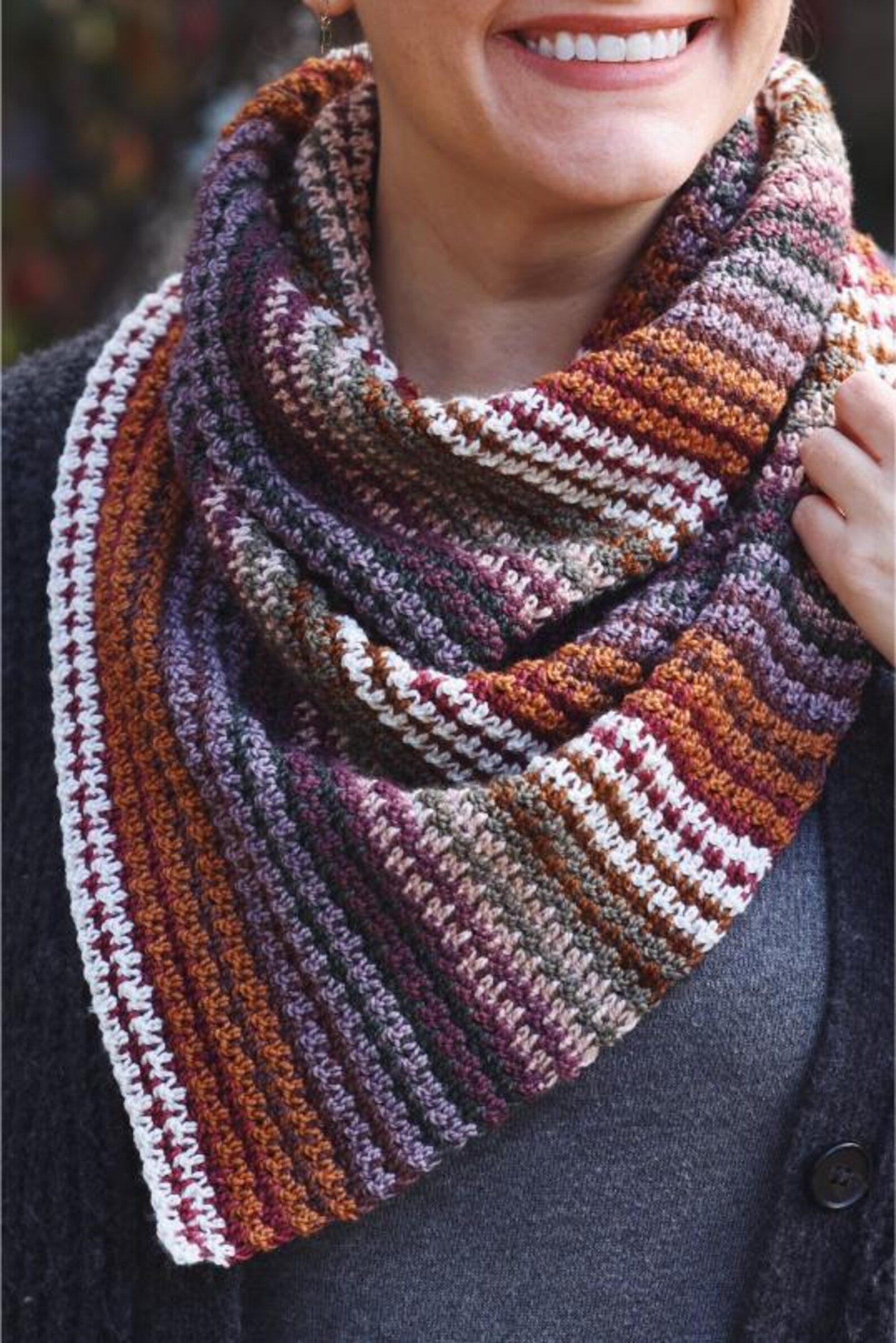 Crochet Pattern // Houndstooth Asymmetric Cowboy Kerchief Cowl Neck ...