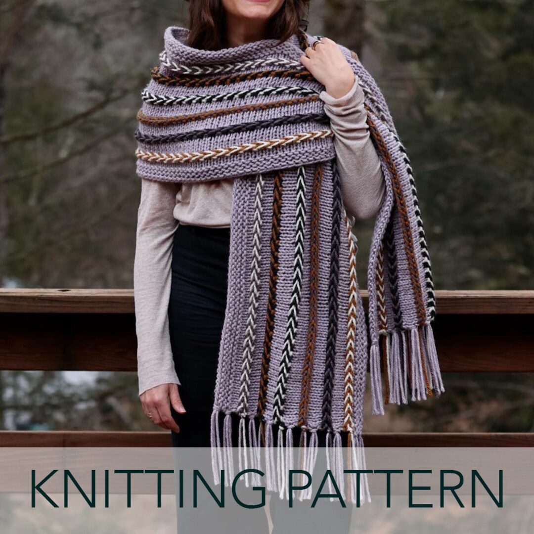 Knitting Pattern // Latvian Braid Chunky Blanket Scarf Shawl Wrap ...